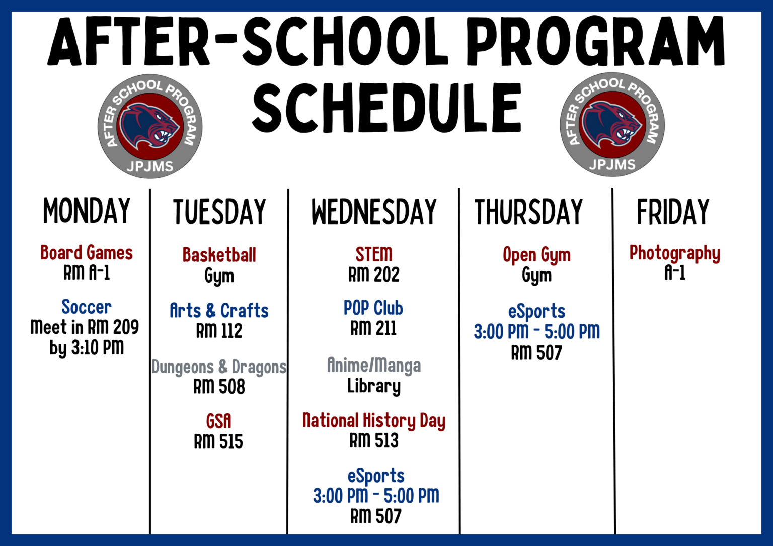 Joel P. Jensen Middle – Home of the Panthers